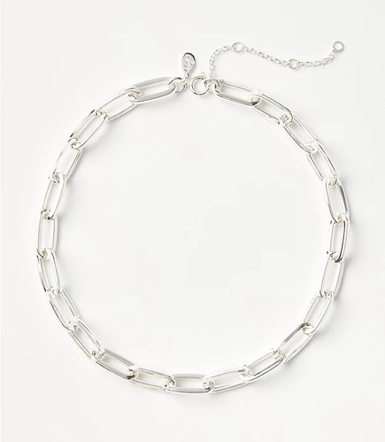 Loft Modern Chain Link Necklace Silver tone by The Loft 15" New w/tag ...