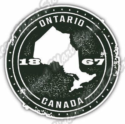 Ontario Canada Country Map Grunge Stamp Car Bumper Vinyl Sticker Decal ...