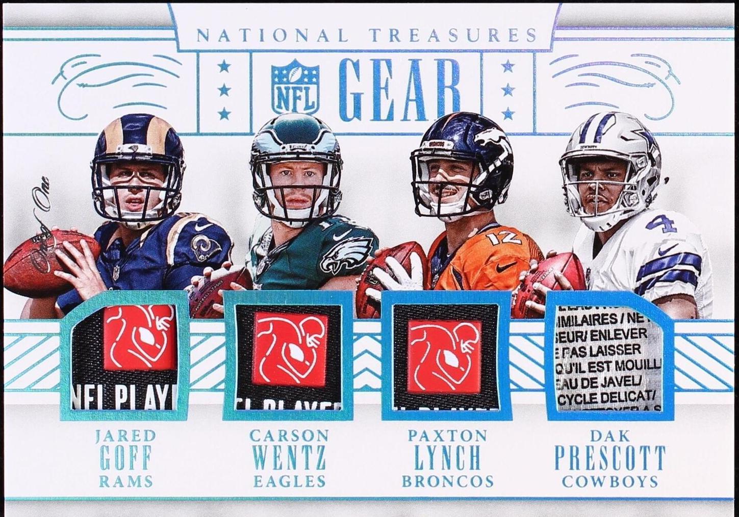 2016 Panini National Treasures - Nfl Gear Quads Dak Prescott, Jared ...