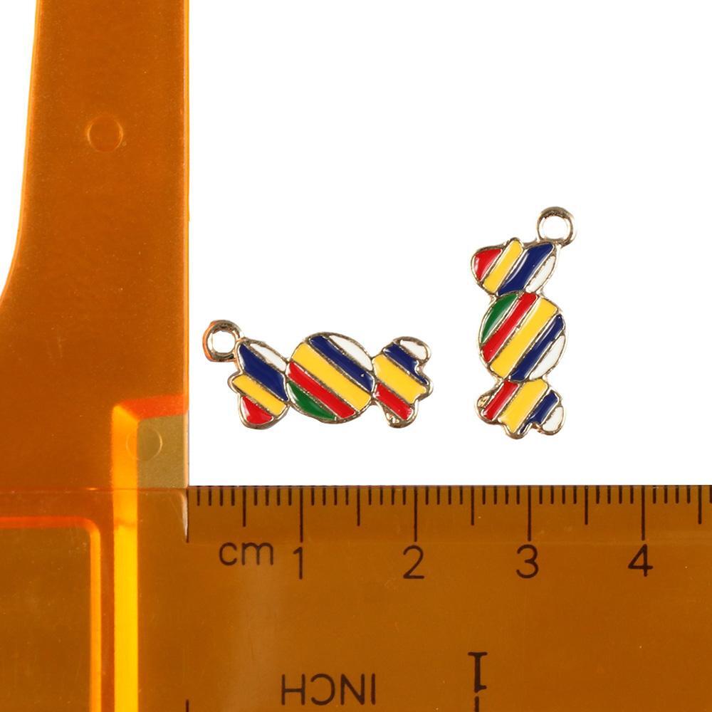 40pcs 21*10mm Enamel Striped Candy Charms Key Chains | eBay