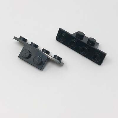 28802 LEGO Parts Bracket 1x2 - 1x4 w/ 2 Rounded Bottom Corners BLACK (2 ...