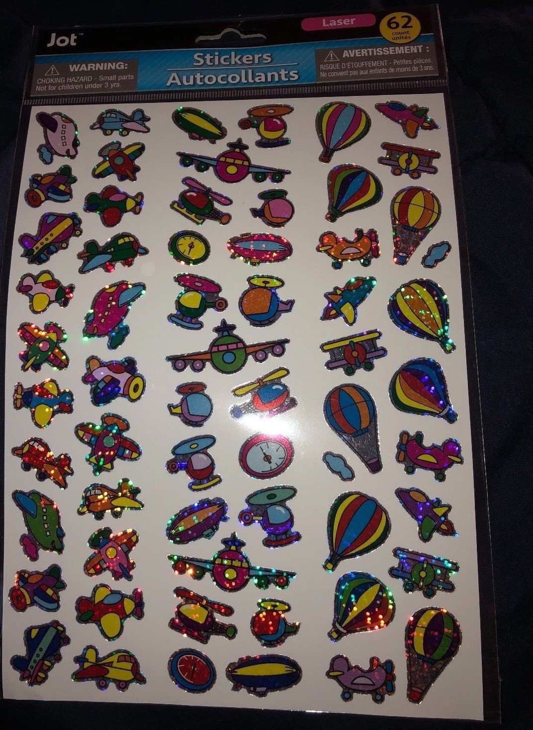 Jot 62 Count Stickers Air Transportation Theme Ages 3+ Laser (See Photo ...