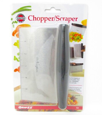 Stainless Steel Chopper / Scraper measuring guide black non-slip handle ...