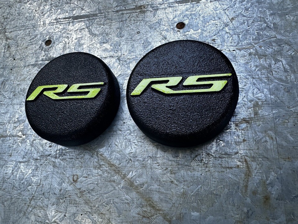 2010-2015 Camaro Strut Tower Covers Caps In Matte Black with Red SS ...