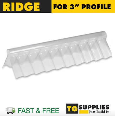 Clear PVC Ridge Cap For 3″ Corrugated Profile Roofing Sheets Apex Roof ...