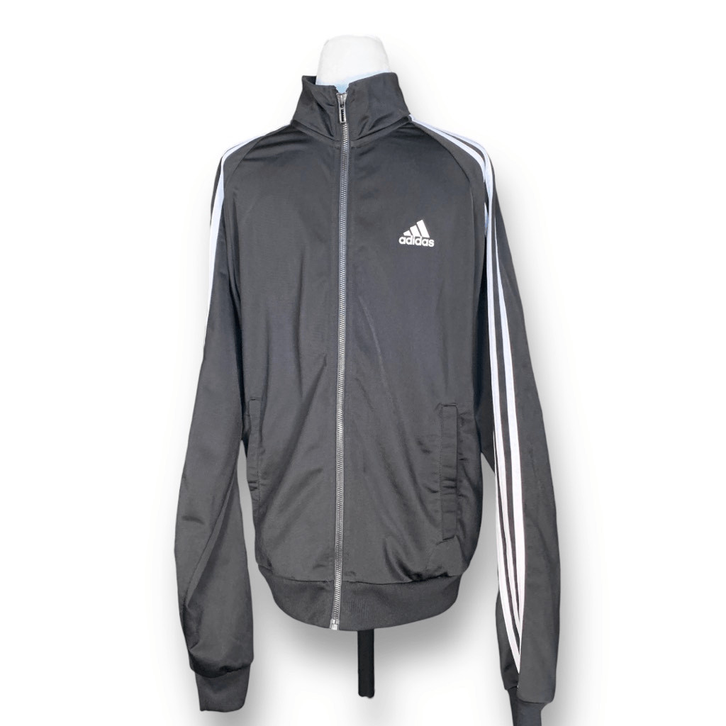 Adidas Men's Essentials Black White Stand-Up Collar F… - Gem