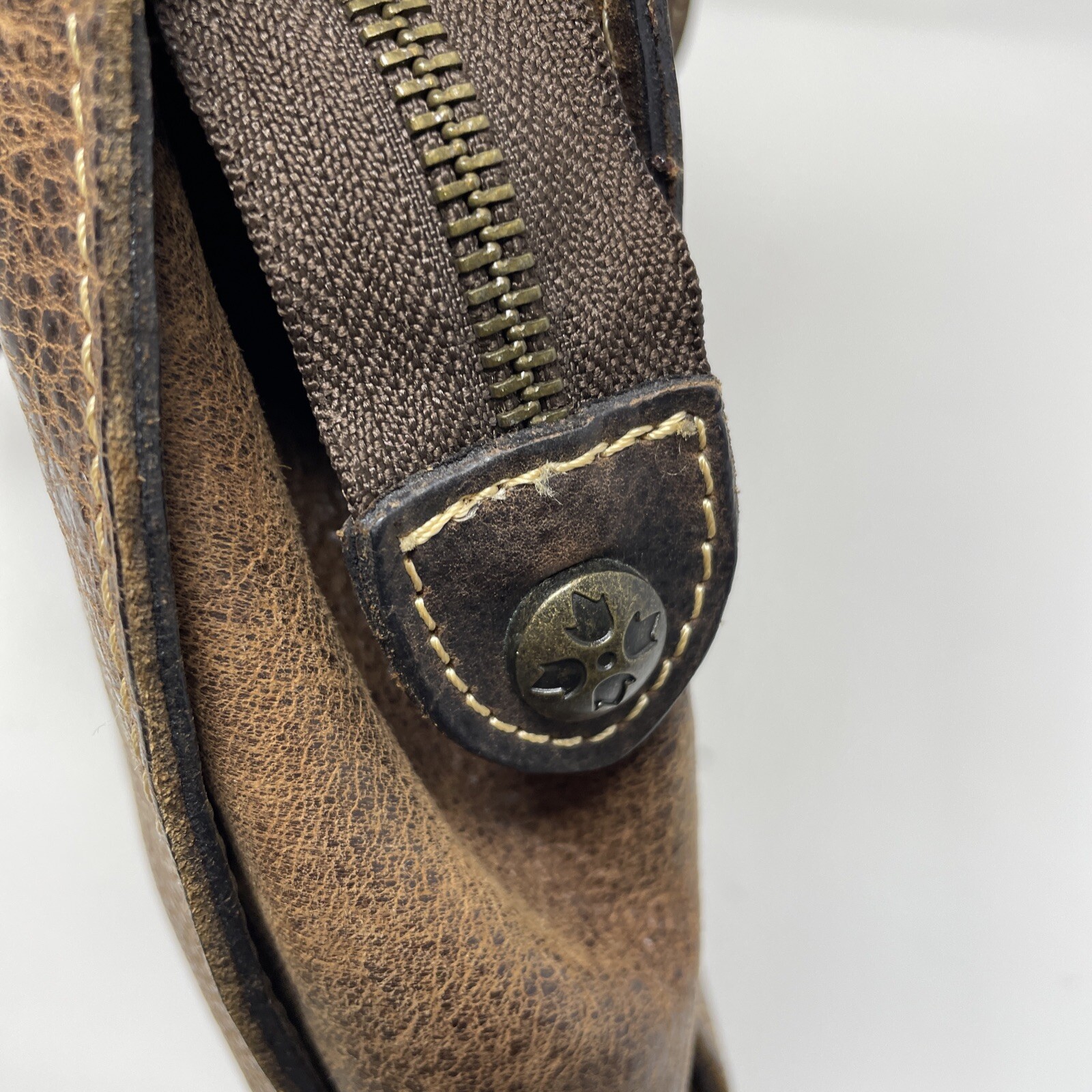 PATRICIA NASH Brown Leather ERGO SHOULDER BAG Distressed Studded ...