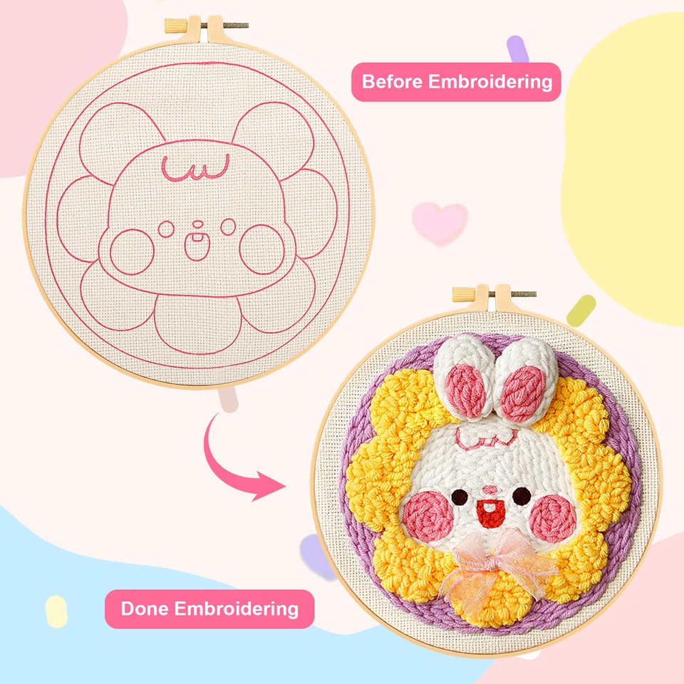 Punch Needle Starter Craft Set Cute Punch Needle Embroidery Starter Kit ...