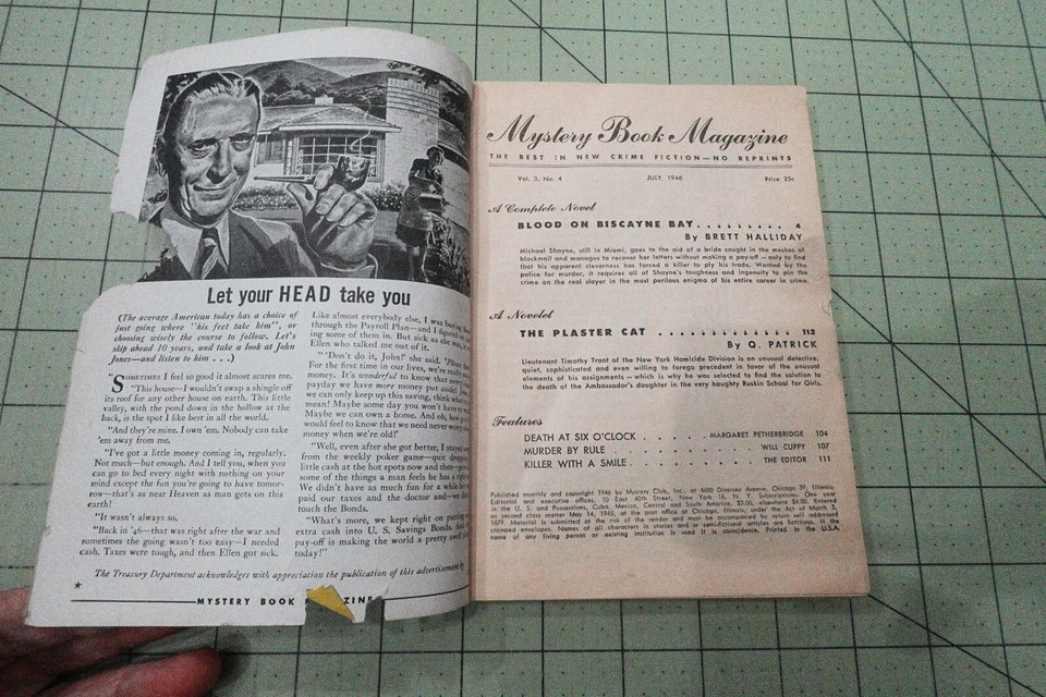 MYSTERY BOOK MAGAZINE NO. 12 JULY 1946 RARE PULP MYSTERY DIGEST ...