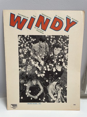 "Windy" Vintage Sheet Music By The Association 1967 Irving Music Inc ...