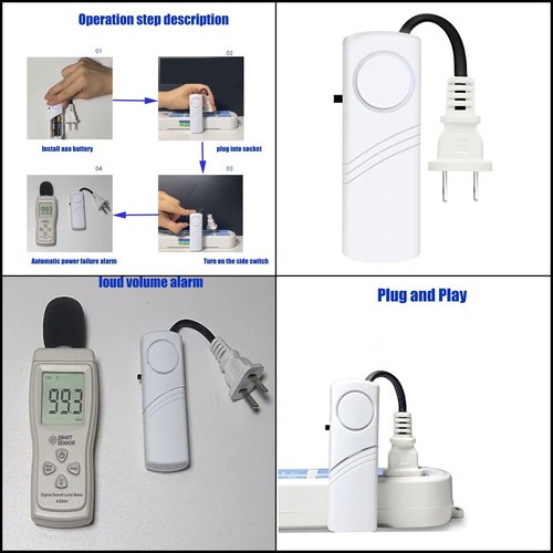 Power Failure Alarm 2 Pack Automatic Power Outage 80db LED Alert ...