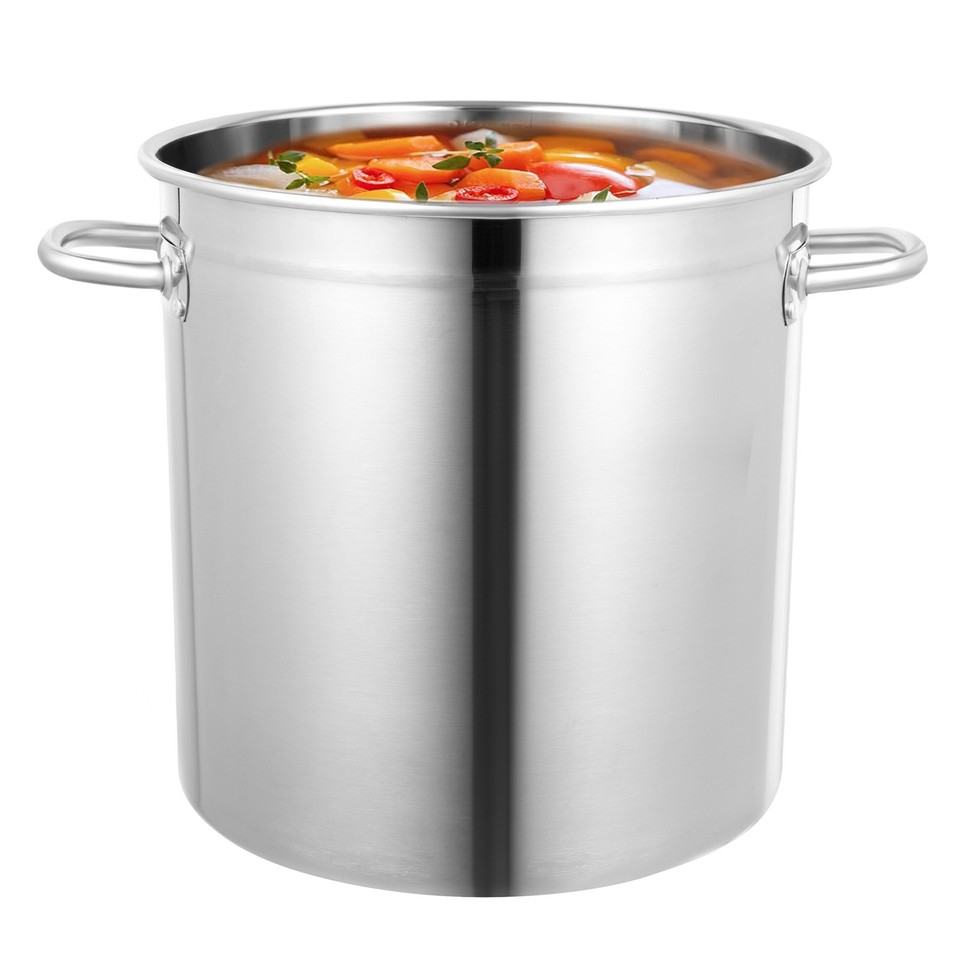 35L/9.25Gal Stock Pot Stainless Steel Large Kitchen Soup Big Cooking ...
