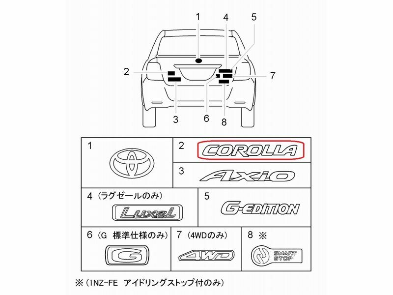 JDM Toyota Corolla AXIO E16# Emblem Rear "corolla" Genuine OEM for sale ...
