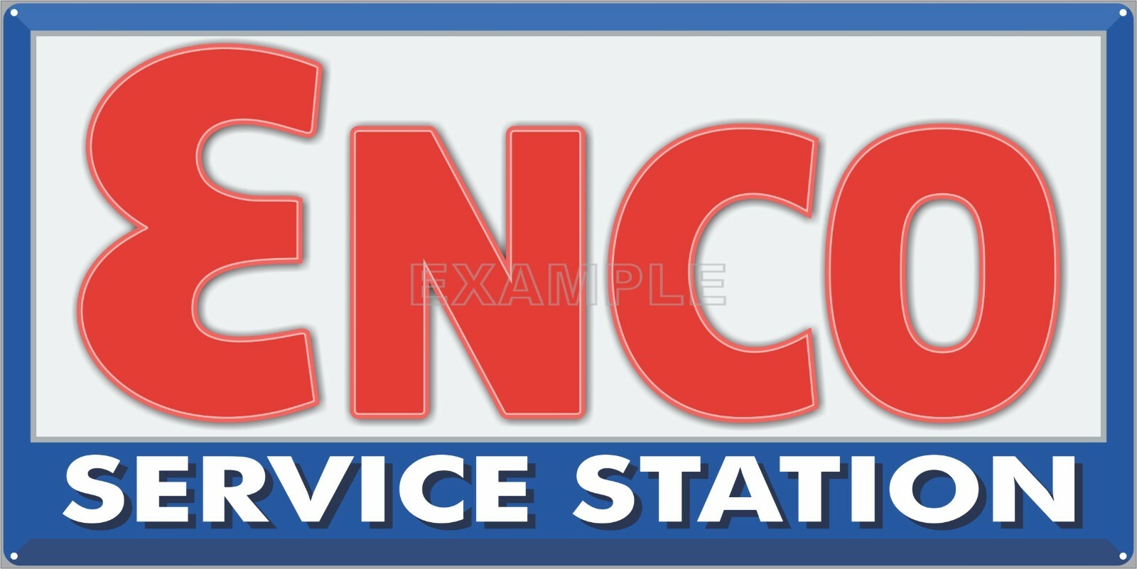 ENCO GAS STATION PUMP GASOLINE VINTAGE OLD SIGN REMAKE ALUMINUM SIZE ...