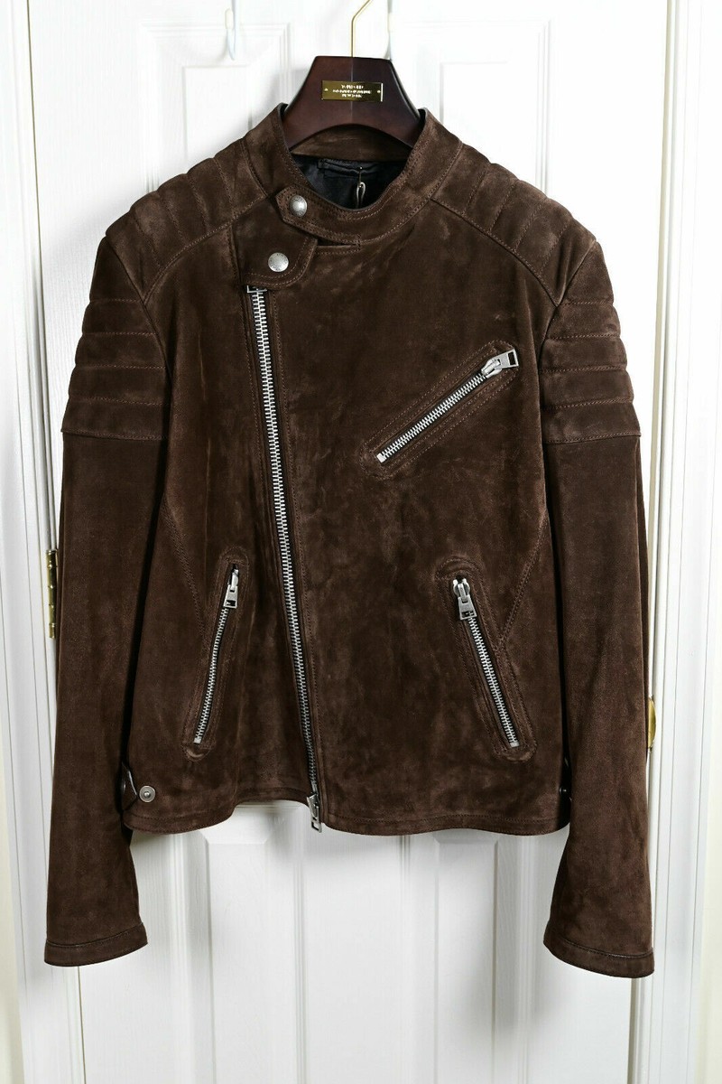 Tom ford Icon suede Jacket Brown Biker Motocycle size IT 44 Tom ford Icon suede Jacket Brown Biker Motocycle size IT 44