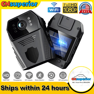 HD 4K Mini Camera Camcorder Body Police Cam w/ WIFI Audio Video DVR IR ...