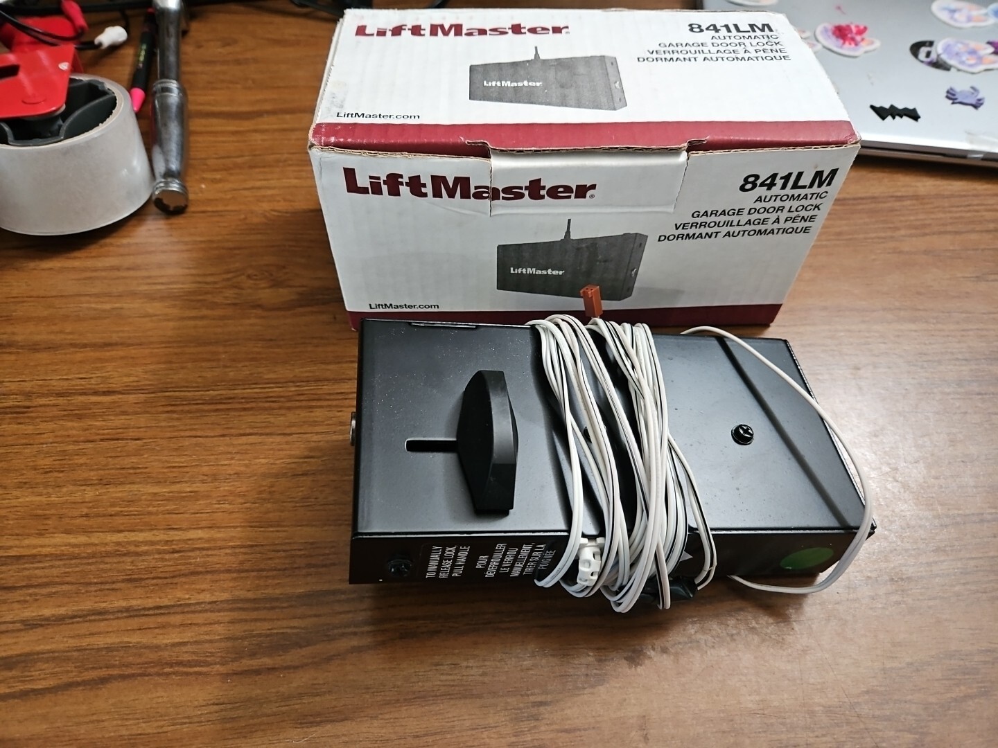 LiftMaster 841LM Automatic Garage Door Lock - Black Gently Used ...