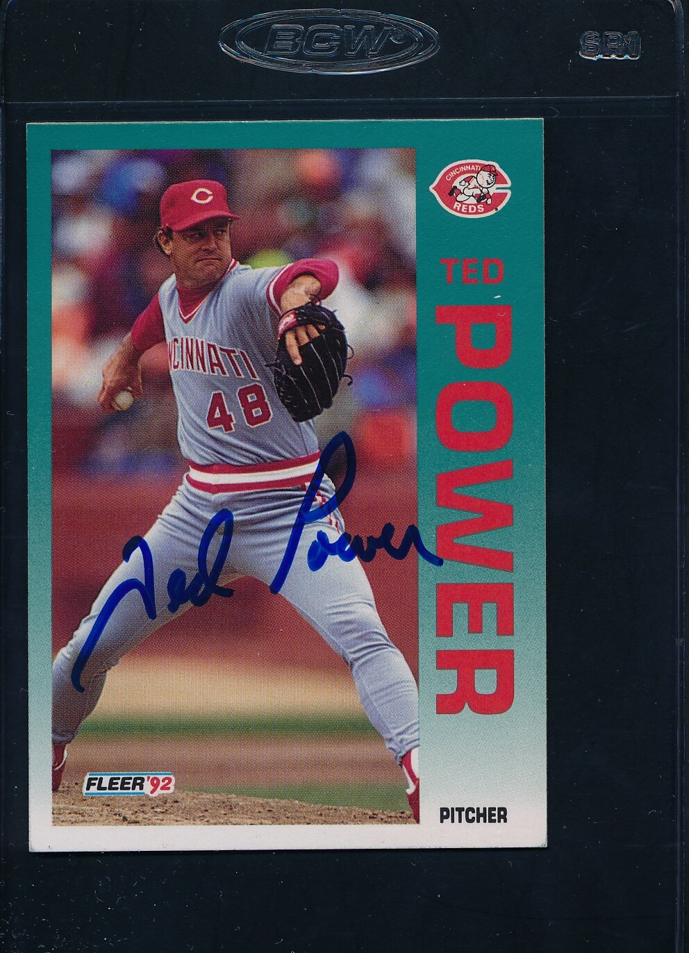 1992 Fleer #416 Ted Power Reds Signed Auto *43535 | eBay