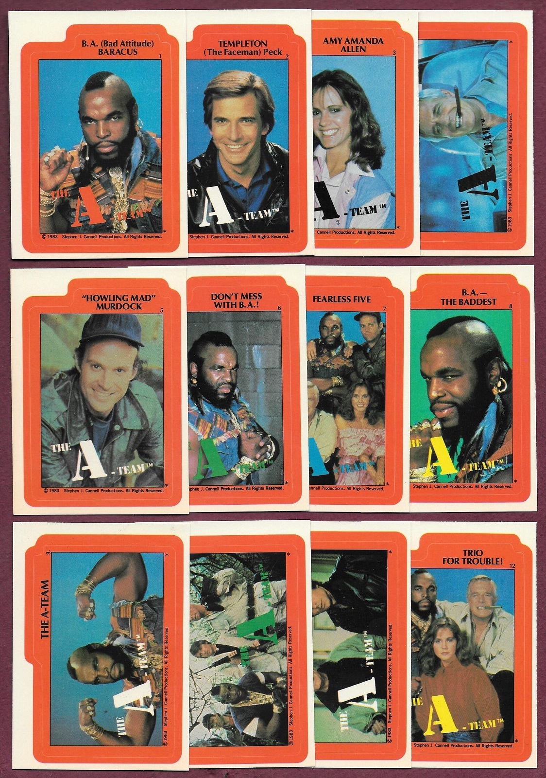 1983 Topps A Team Stickers $.99 EACH / Discount (MINIMUM 2) You Pick ...