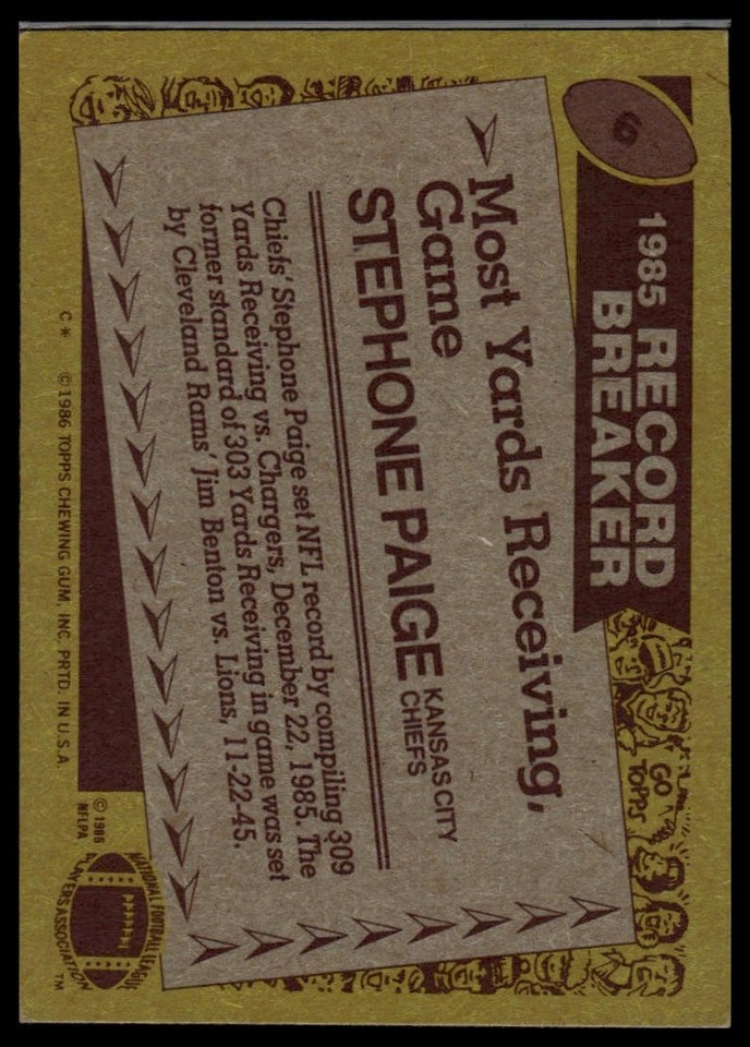 1986 Topps #6 Stephone Paige | eBay