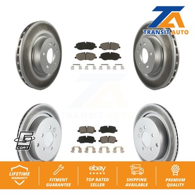 [Front+Rear] Coated Disc Brake Rotors Ceramic Pad Kit For Land Rover ...