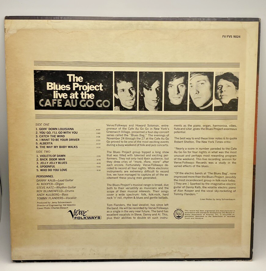 The Blues Project Live At The Cafe Au Go Go 1966 LP Vinyl Record Verve ...