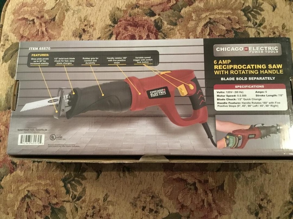 CHICAGO ELECTRIC 6 AMP RECIPROCATING SAW W/ ROTATING HANDLE MODEL ...