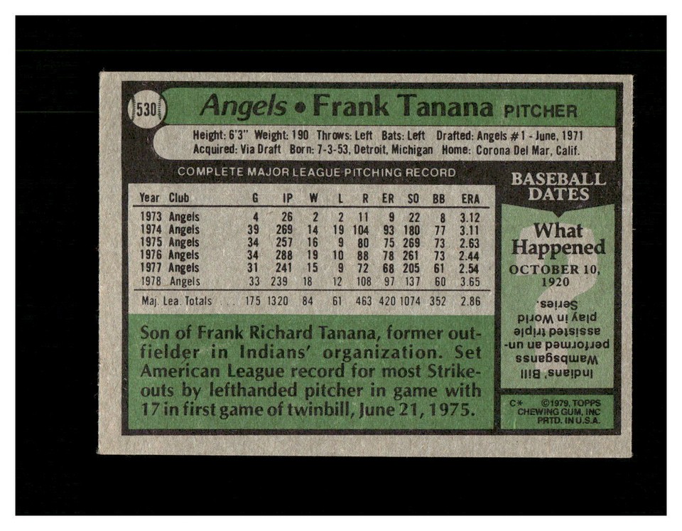 California Angels Frank Tanana Topps Baseball Near Mint or Better | eBay