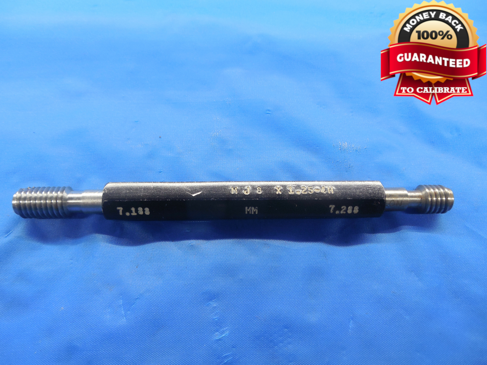 MJ8 X 1.25 4H METRIC THREAD PLUG GAGE M8 GO NO GO P.D.'S = .2830 ...