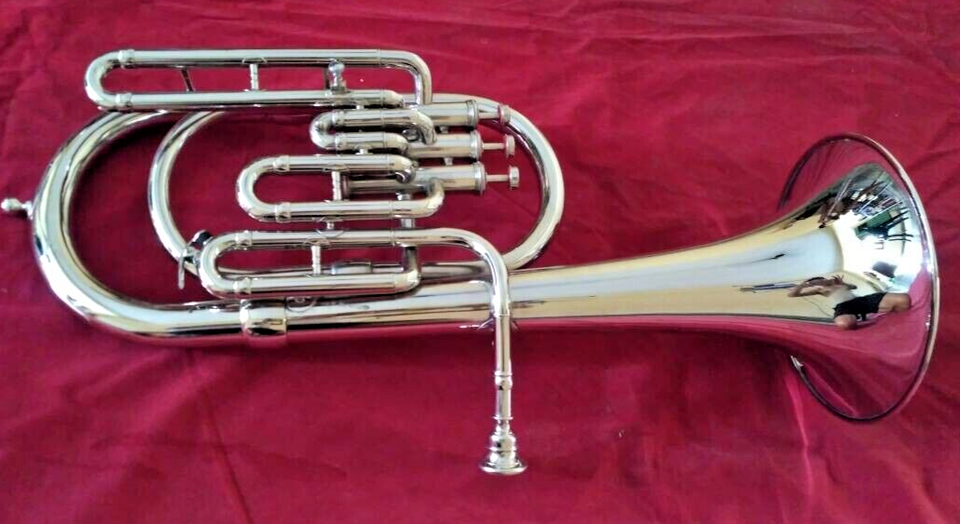 Alto Horn Jazz & Brass Band Musical Instrument Silver Chrome Polish Eb ...