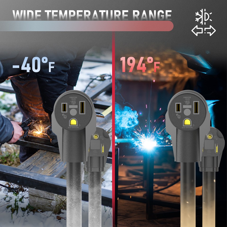 40ft 220 Volt Welder Extension Cord 8 AWG Power Extension for Welding ...