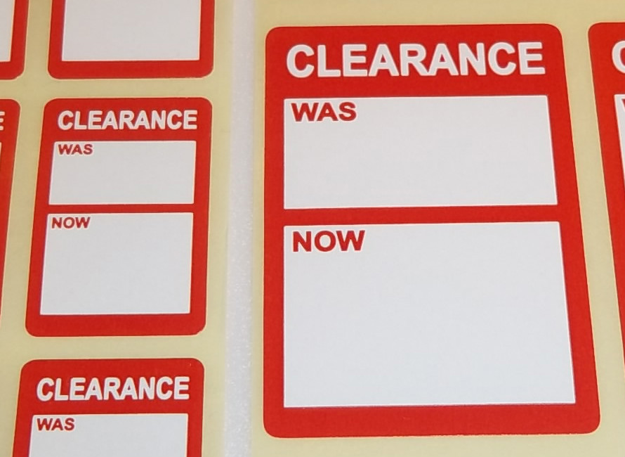 Bright Red SALE / REDUCED / CLEARANCE Price Point Stickers, Sticky ...