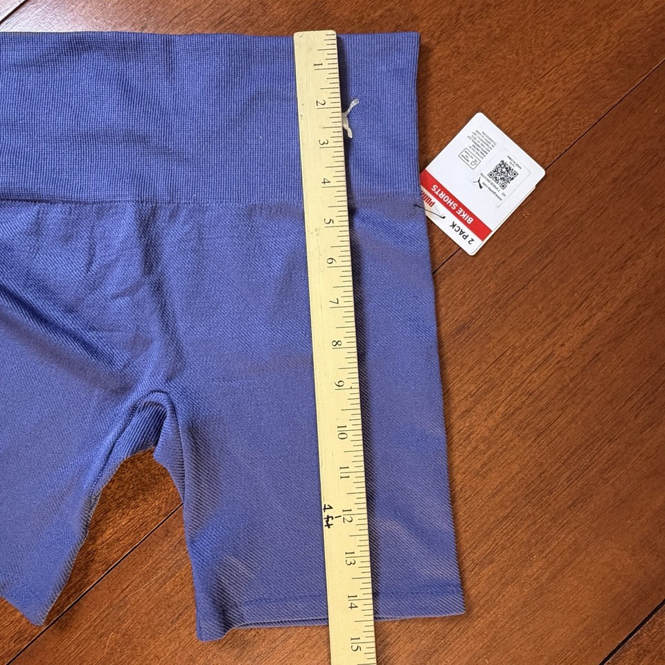 NWT Puma Womens High Waisted Seamless Bike Shorts Purple Marl Medium ...