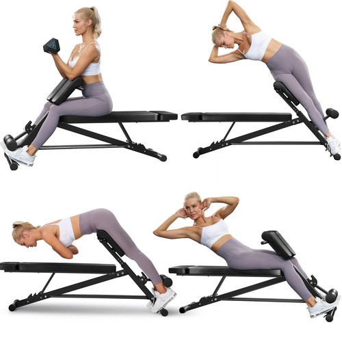 Adjustable Weight Bench, Foldable Roman Chair for Full Body Workout ...