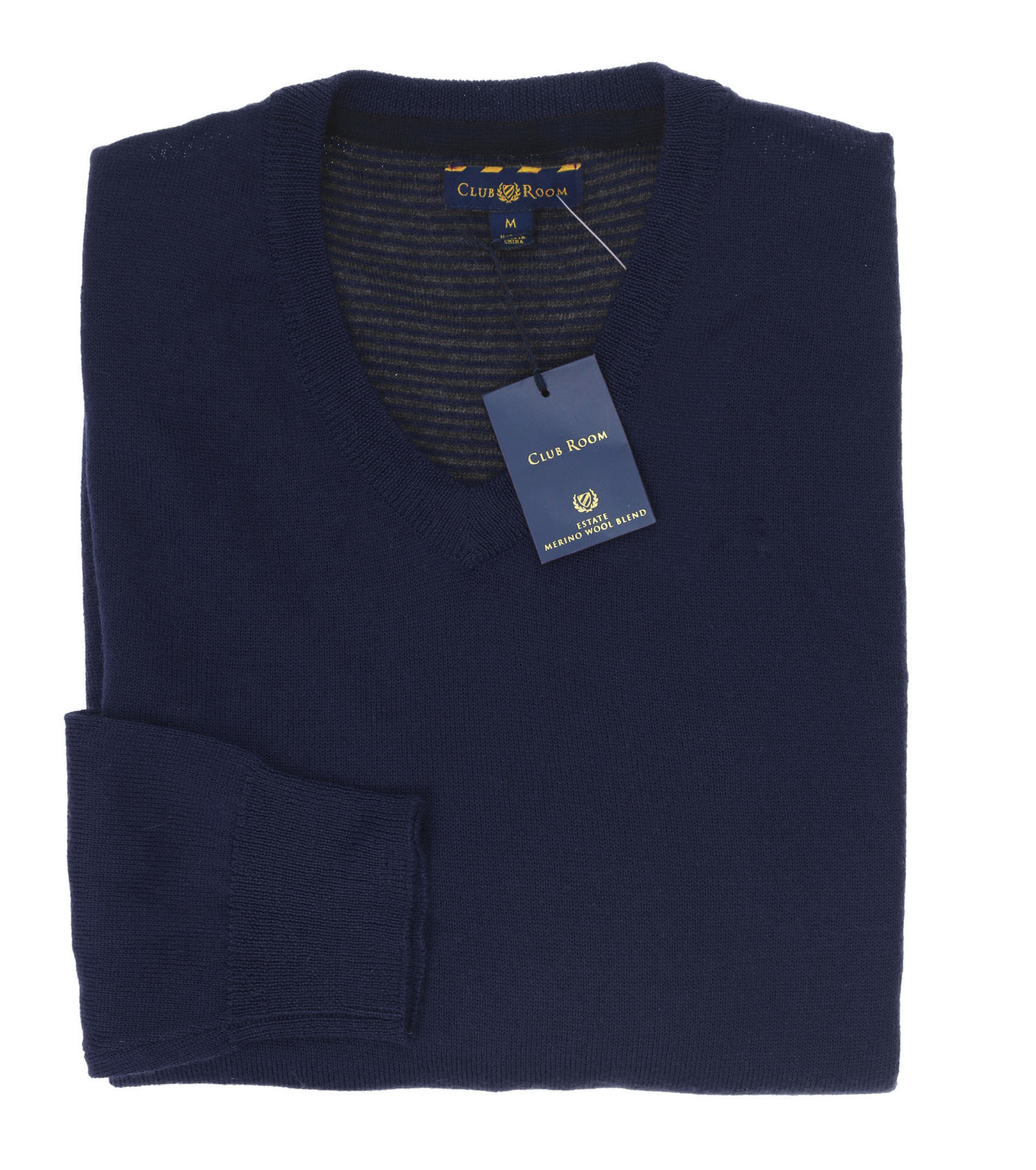 Club Room Mens New $75 Merino Wool Blend V-Neck Sweater Shirt S M L XL ...