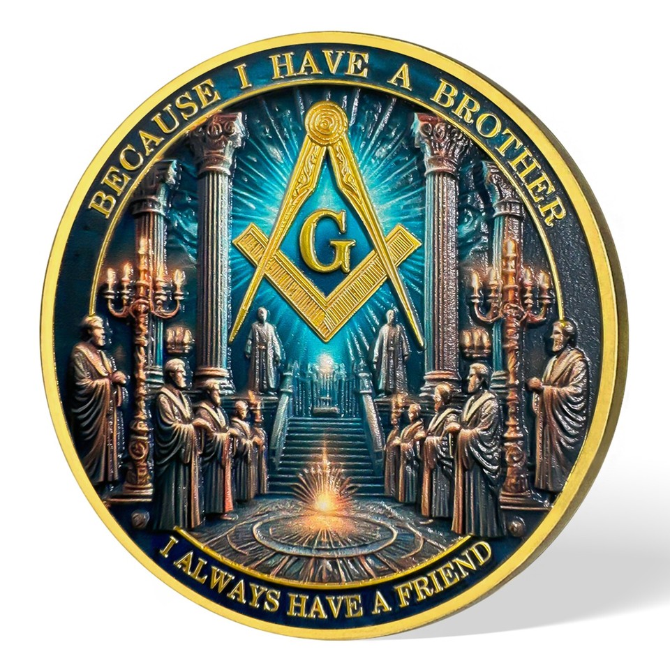 5XFreemason Prayer Coin Masonic Brotherhood Keepsake Medallion Gift for ...