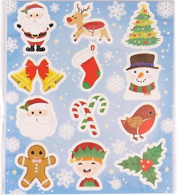 144 Christmas Stickers (12 Sheets of 12) Stocking Fillers | eBay UK