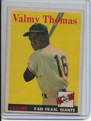 1958 Topps Baseball Card Valmy Thomas Catcher San Francisco Giants NR ...