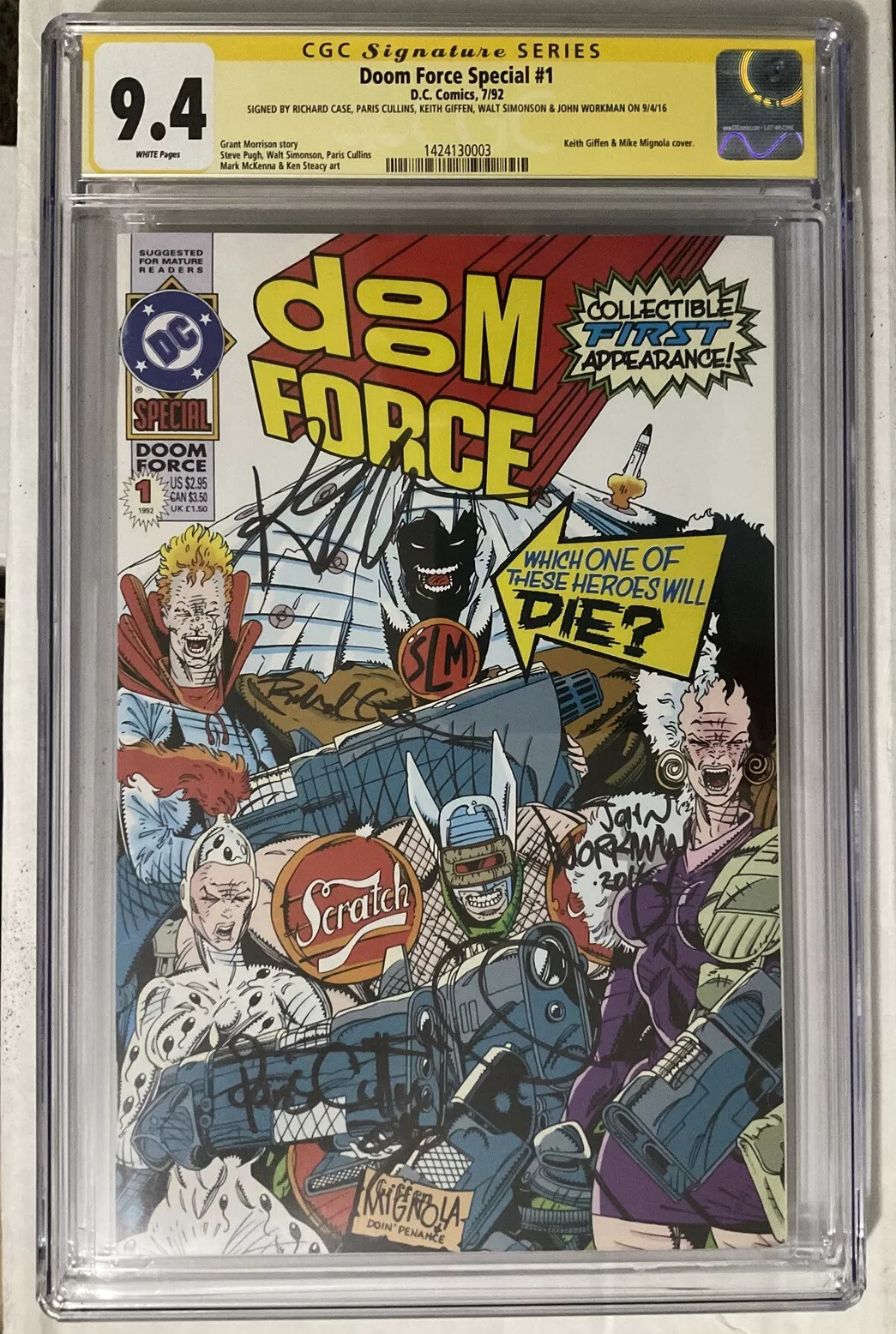Doom Force Special #1 CGC SS 9.4 Signed 5x Keith Giffen Walt Simonson ...
