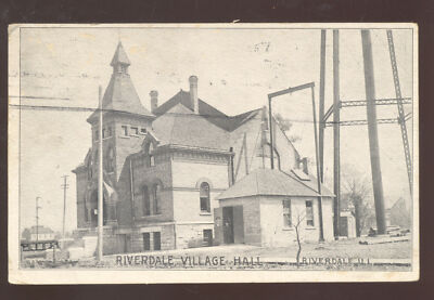 RIVERDALE ILLINOIS RIVERDALE VILLAGE HALL BUILDING VINTAGE POSTCARD | eBay