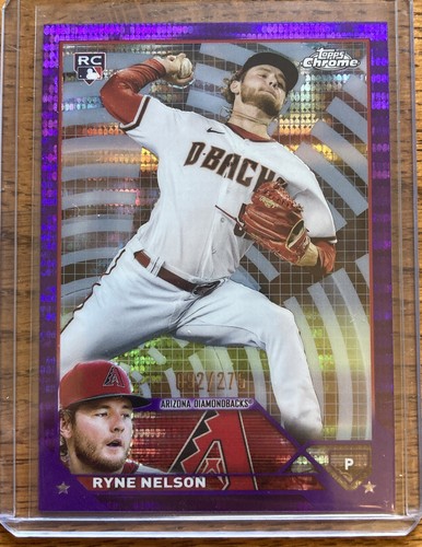 2023 Topps Chrome Purple Sonar Refractor Ryne Nelson Rookie #092/275 D ...