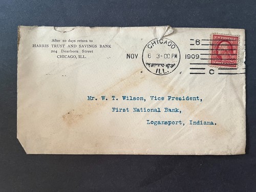 1909 Harris Trust And Savings Bank Chicago Illinois Logansport Indiana ...