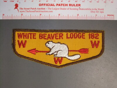 Boy Scout OA 182 White Beaver flap 4039NN | eBay