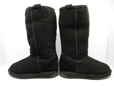 EMU Australia Bronte Hi Boots Womens Black Suede Lined Size 8 | eBay