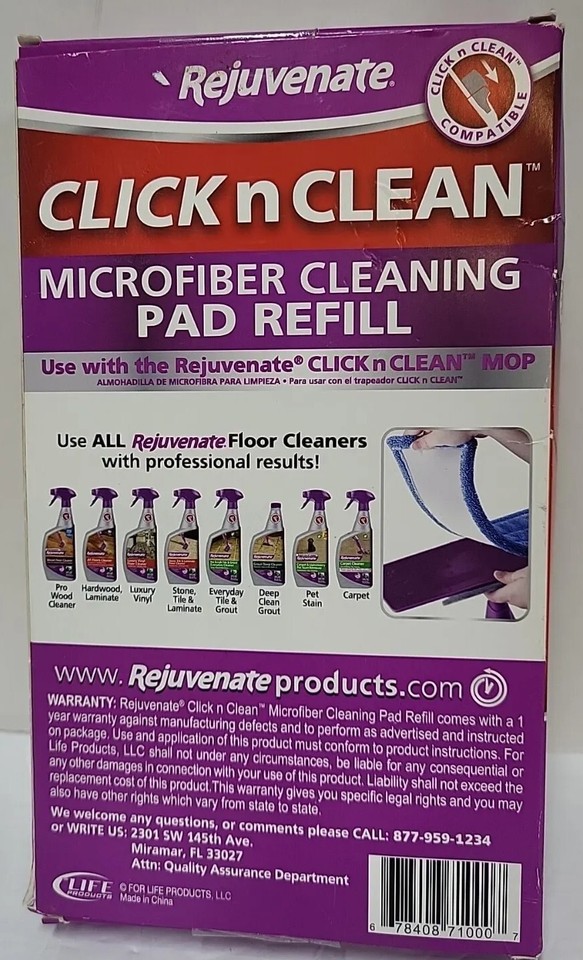 REJUVENATE CLICK n CLEAN MICROFIBER CLEANING PAD REFILL single pack | eBay