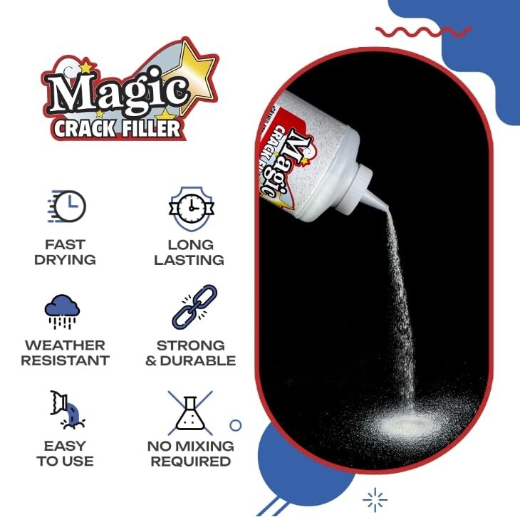 Magic Crack Filler 2LB Concrete Grey, for Filling in Concrete Cracks on ...