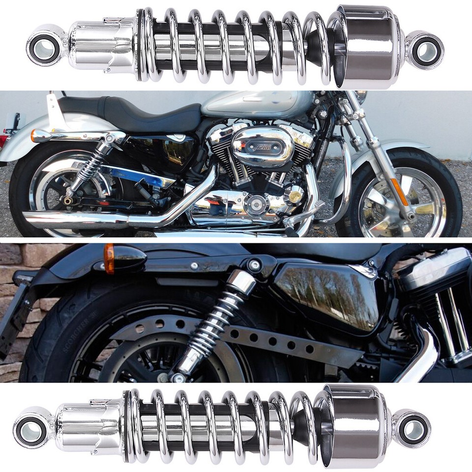 Pair Chrome Rear Shocks Absorber For Harley Sportster XL883 1200 72 48 ...