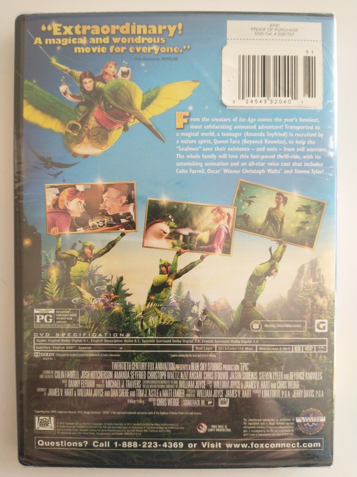 Epic (DVD...2013...102 mins) Promo New Sealed Farrell Tyler Beyonce ...