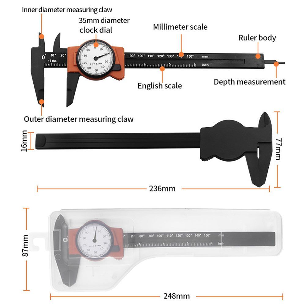 High Precision Dial Caliper Measuring Tools Vernier Caliper 0-150MM ...