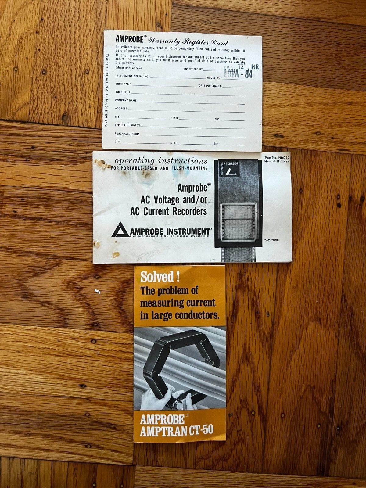 Amprobe AC VOLTAGE AND/ OR AC CURRENT RECORDERS MODEL LAVA-84 | eBay